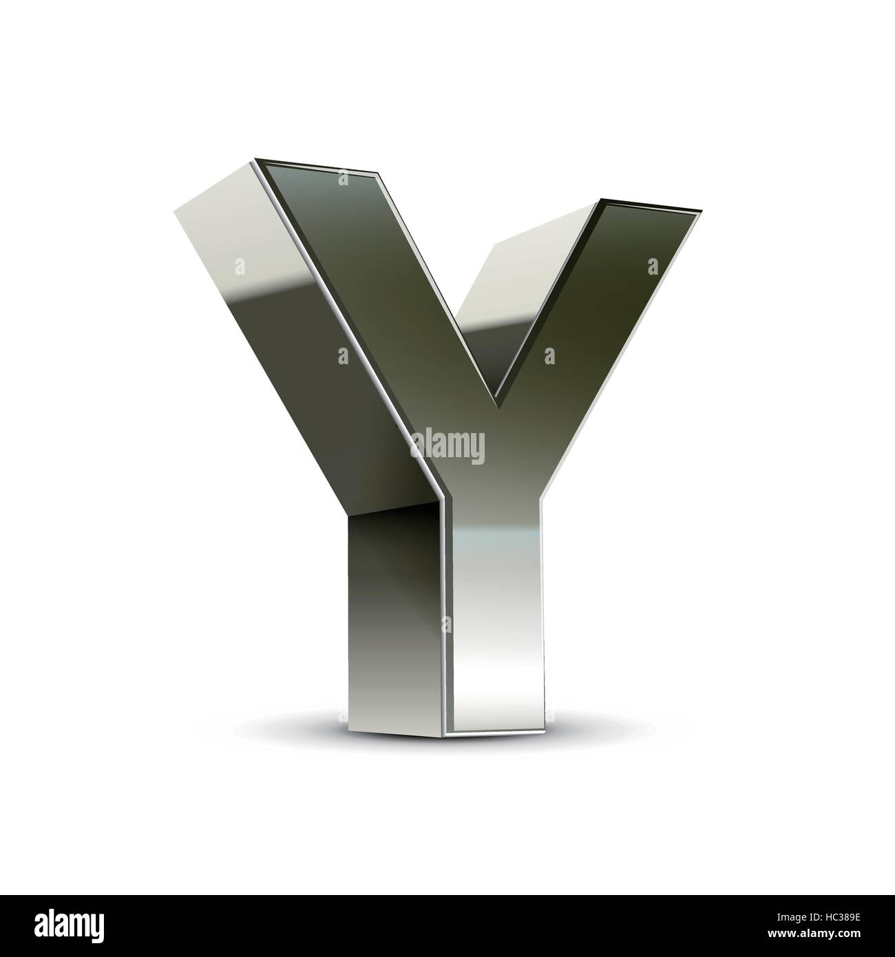 3d silver steel letter Y isolated white background Stock Vector Image ...