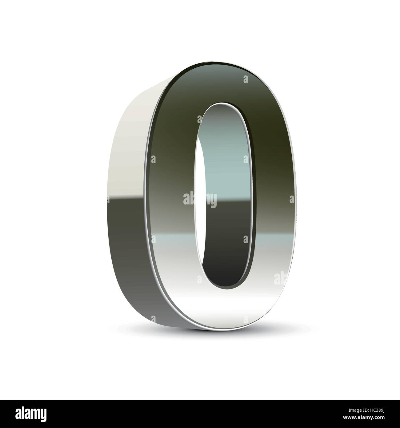 3d silver steel number 0 isolated white background Stock Vector Image ...
