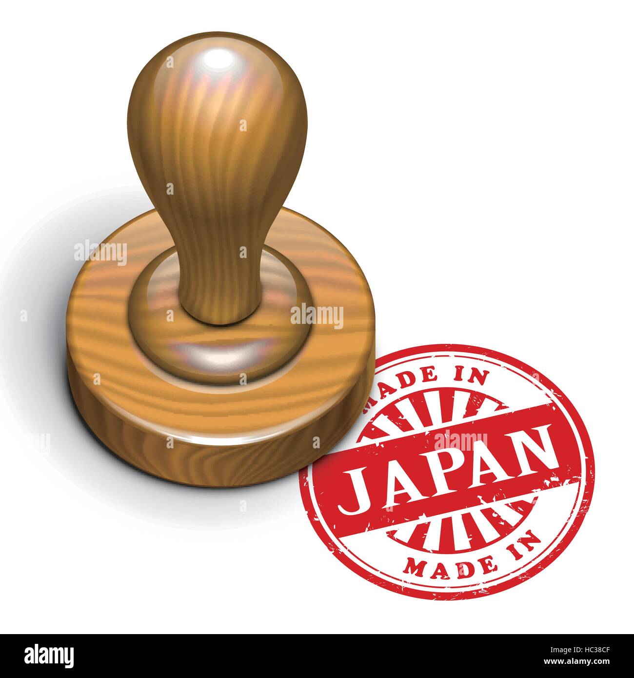 illustration of grunge rubber stamp with the text made in Japan written ...