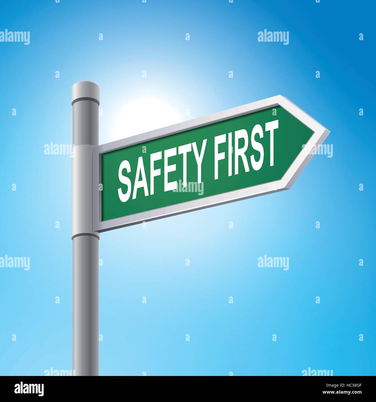 Safety first sign Stock Vector Images - Alamy