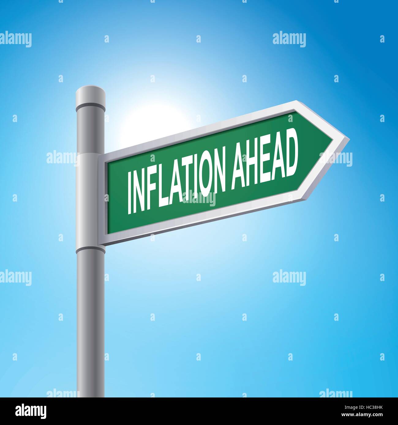 crossroad 3d vector road sign saying inflation ahead Stock Vector Image ...