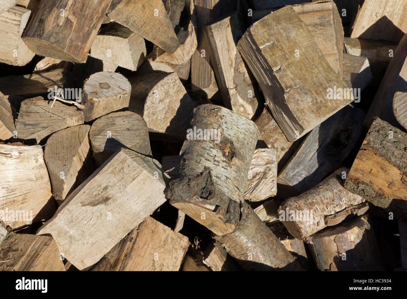 chopped firewood logs for wood burning stove Stock Photo - Alamy