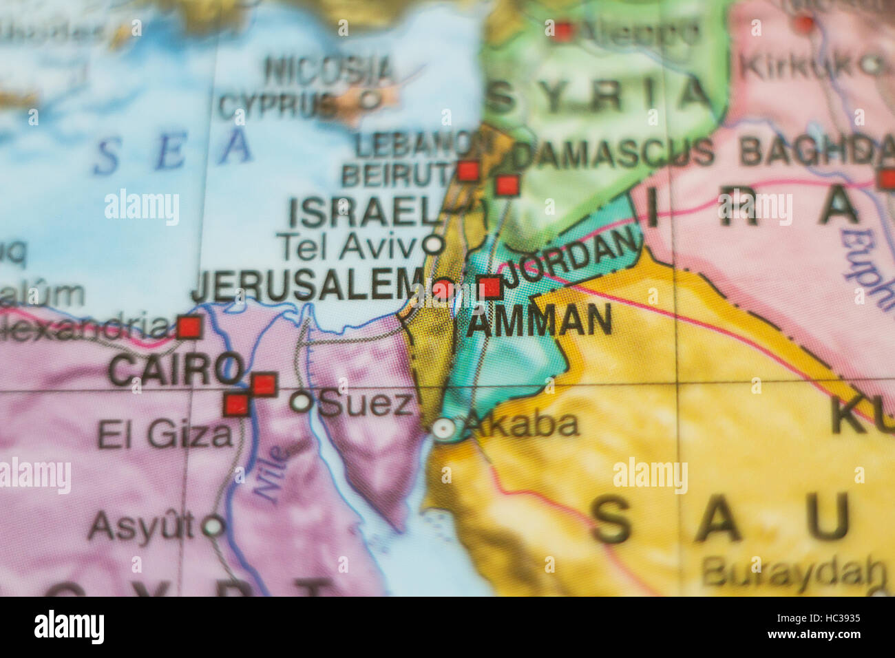Amman jordan map hi-res stock photography and images - Alamy