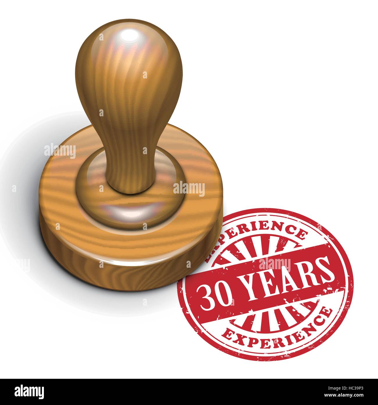 illustration of grunge rubber stamp with the text 30 years experience ...