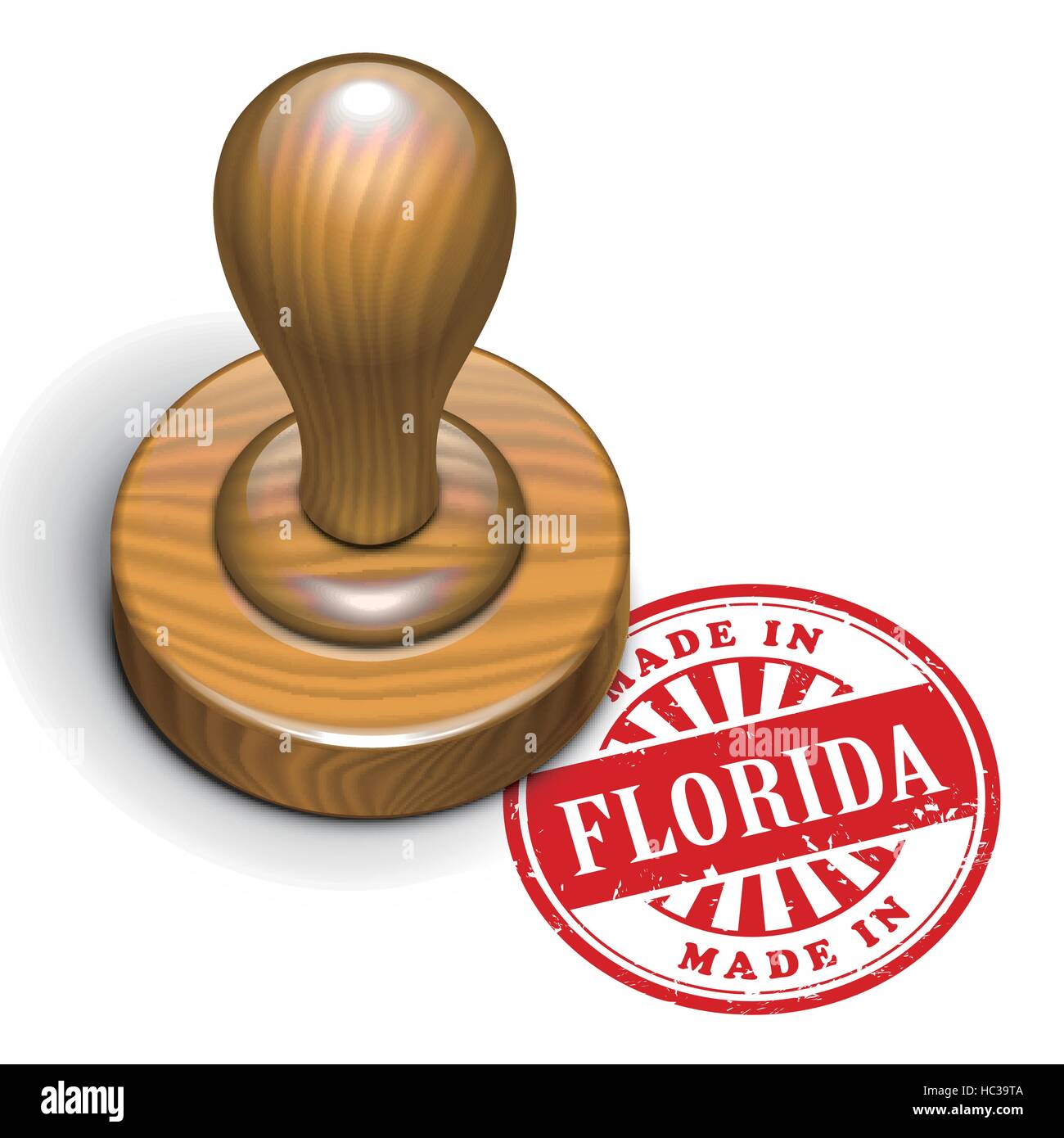 illustration of grunge rubber stamp with the text made in Florida ...
