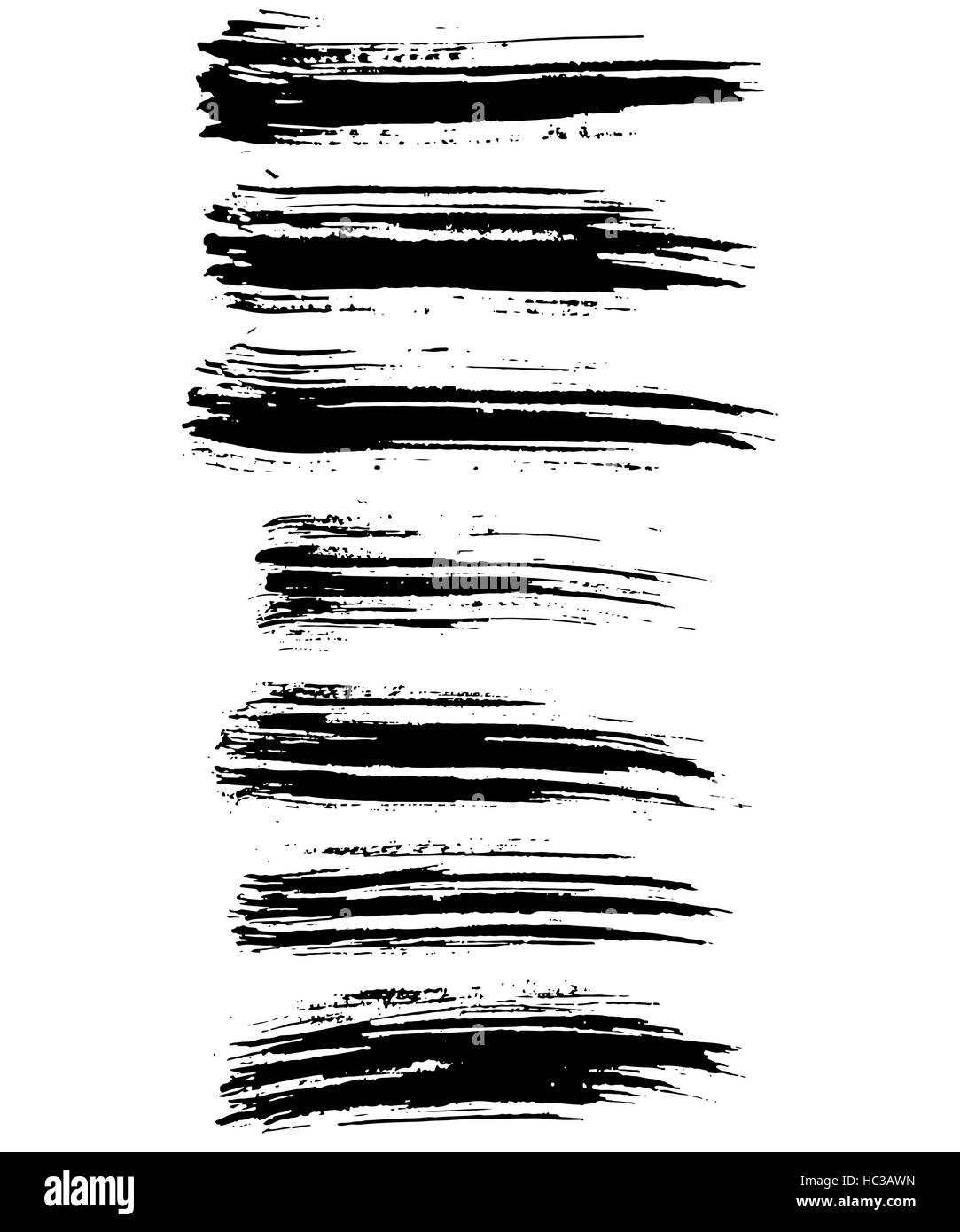 Black ink vector brush strokes isolated on white background. Vector ...
