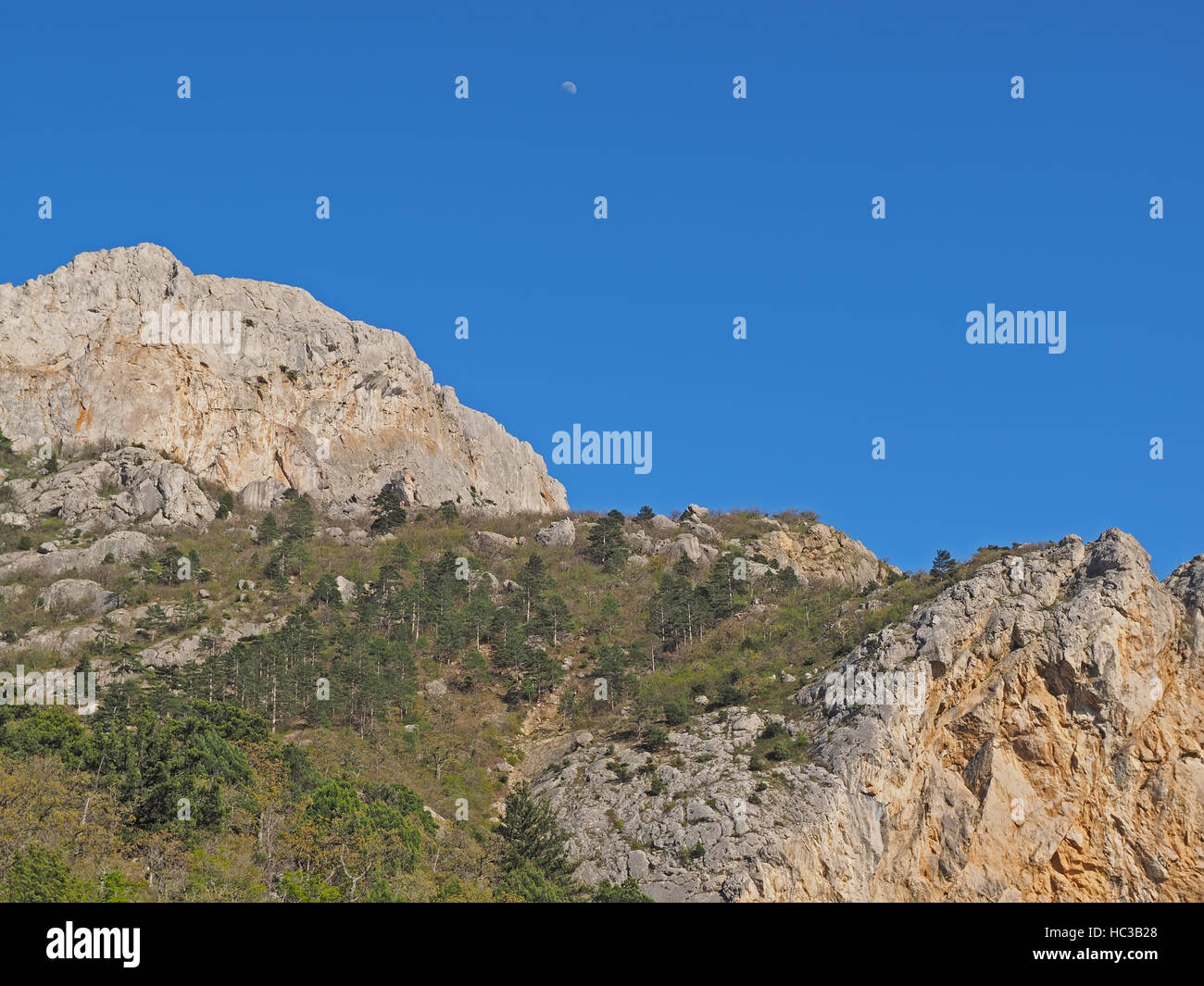 moon and mountains Stock Photo - Alamy