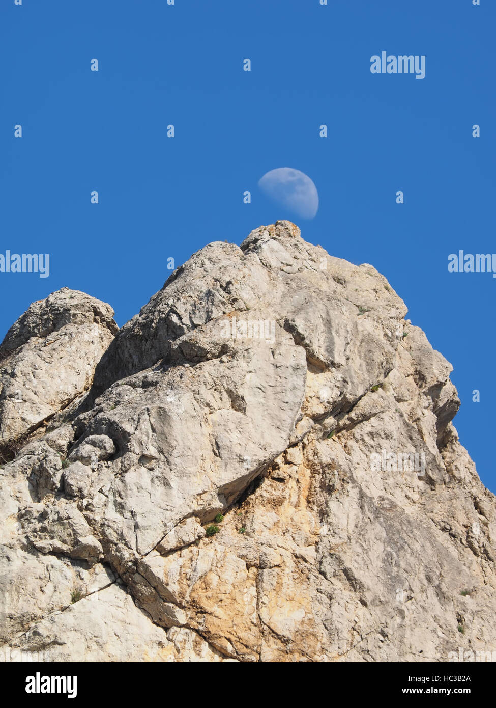 moon and mountains Stock Photo - Alamy