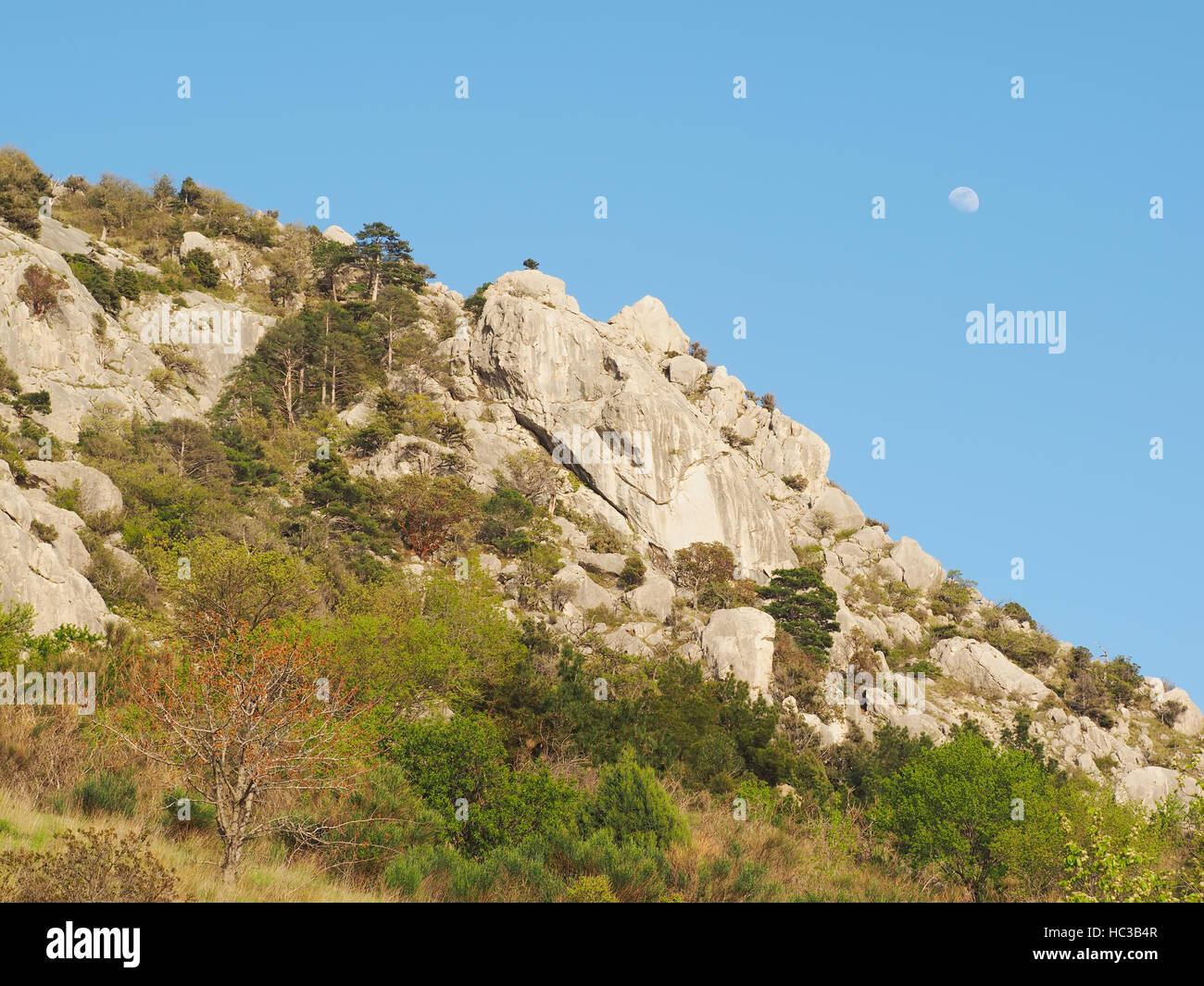 moon and mountains Stock Photo - Alamy