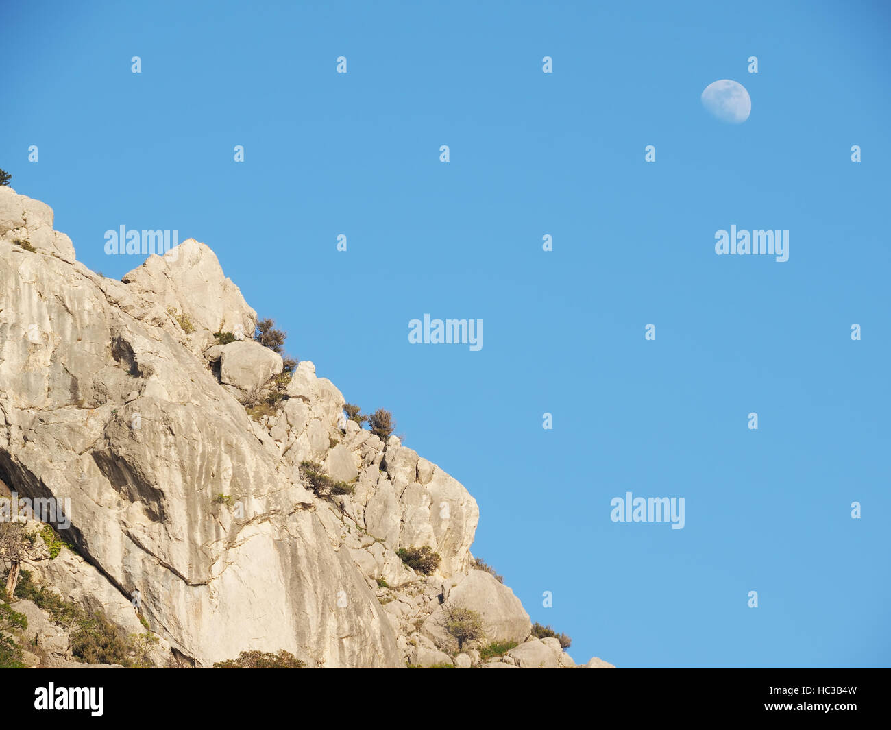 moon and mountains Stock Photo - Alamy
