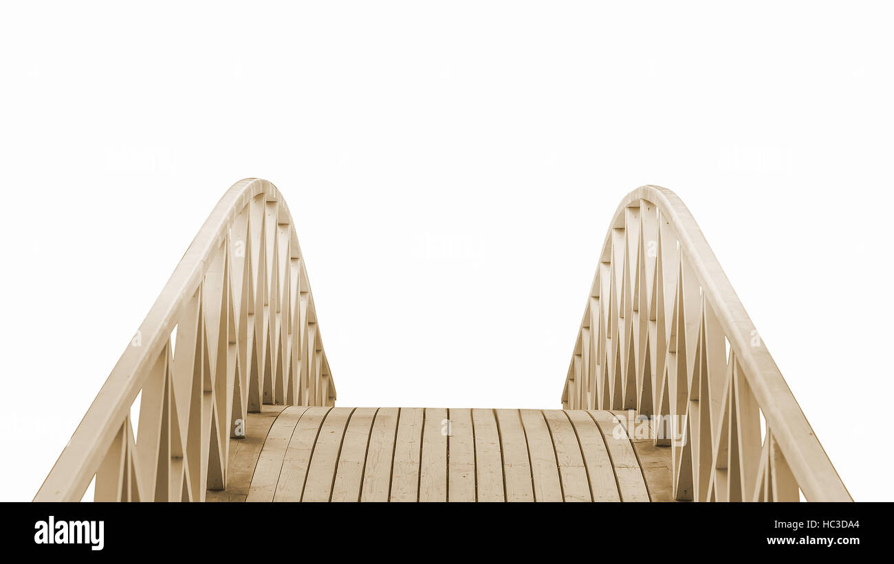 wooden Park foot bridge isolated on a white background Stock Photo - Alamy