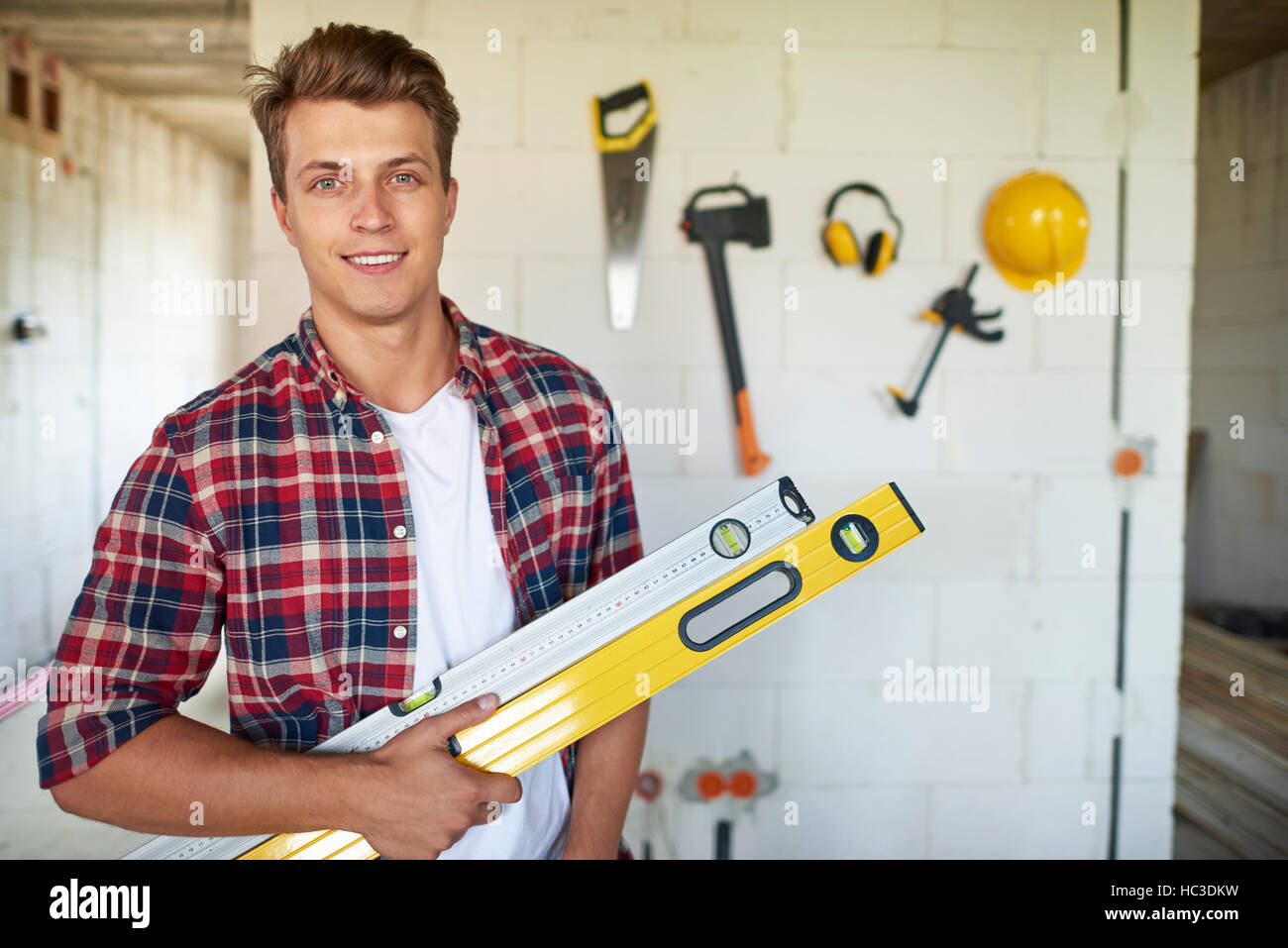 Levels will be very helpful during work Stock Photo - Alamy