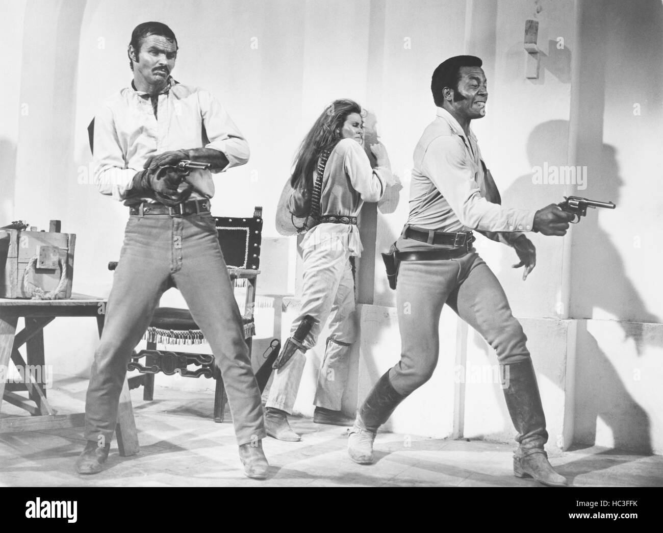 100 RIFLES, from left, Burt Reynolds, Raquel Welch, Jim Brown, 1969, TM ...