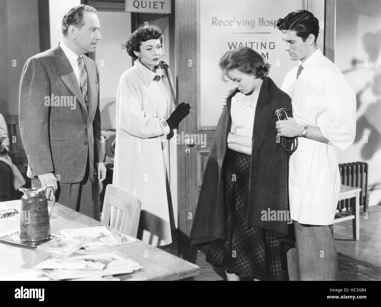 ON THE LOOSE, from left: Melvyn Douglas, Lynn Bari, Joan Evans, Hugh O ...