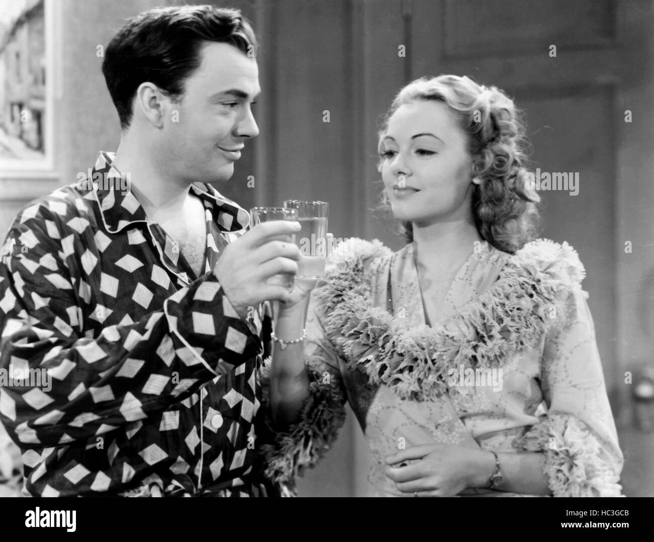 ONE THRILLING NIGHT, from left, John Beal, Wanda McKay, 1942 Stock ...