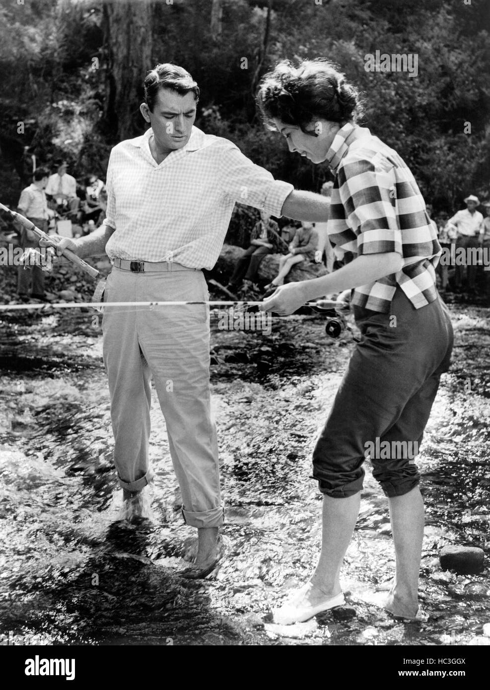 ON THE BEACH, Gregory Peck, Ava Gardner get in some fishing while on ...