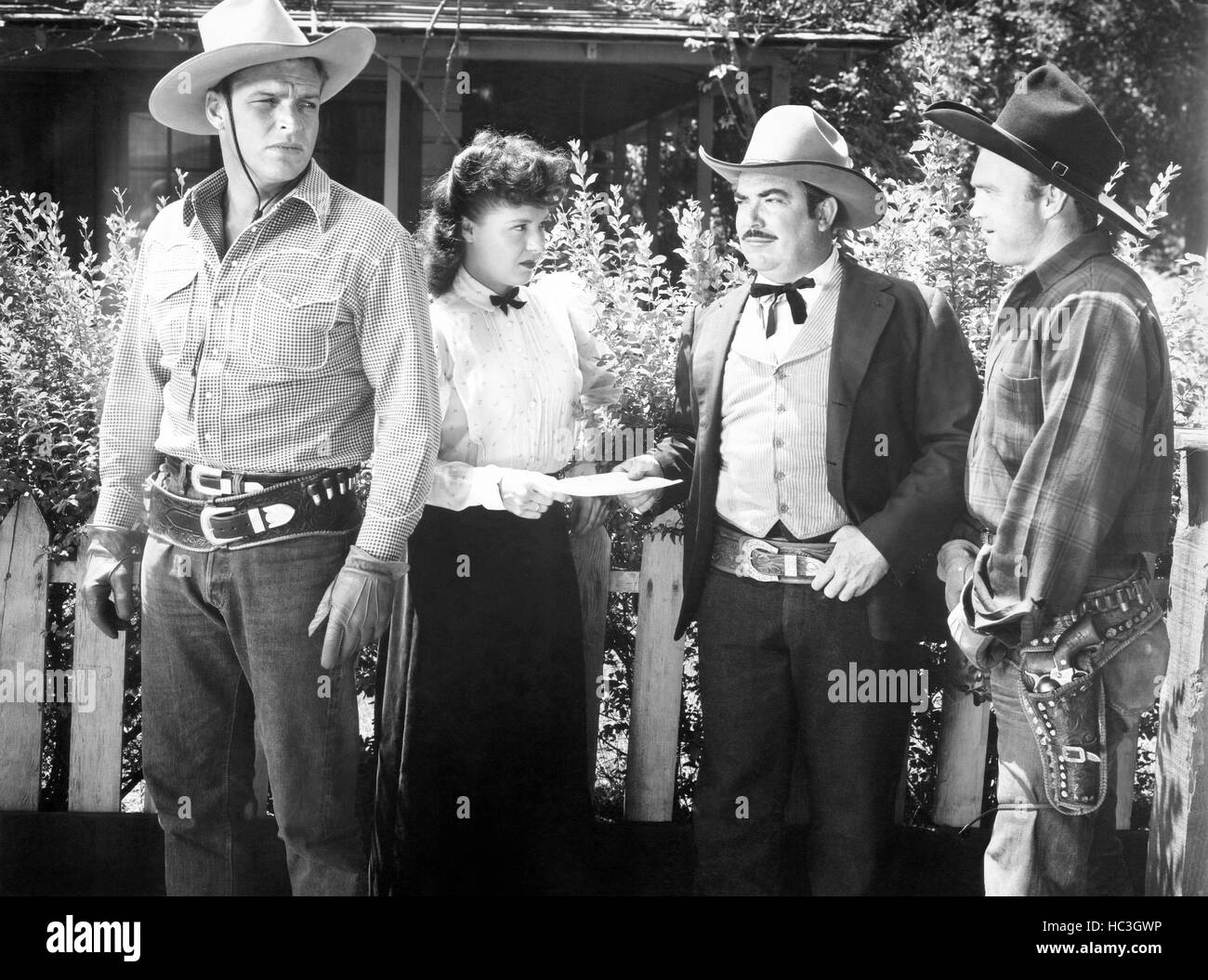 OVERLAND RIDERS, first, second and third from left: Buster Crabbe ...
