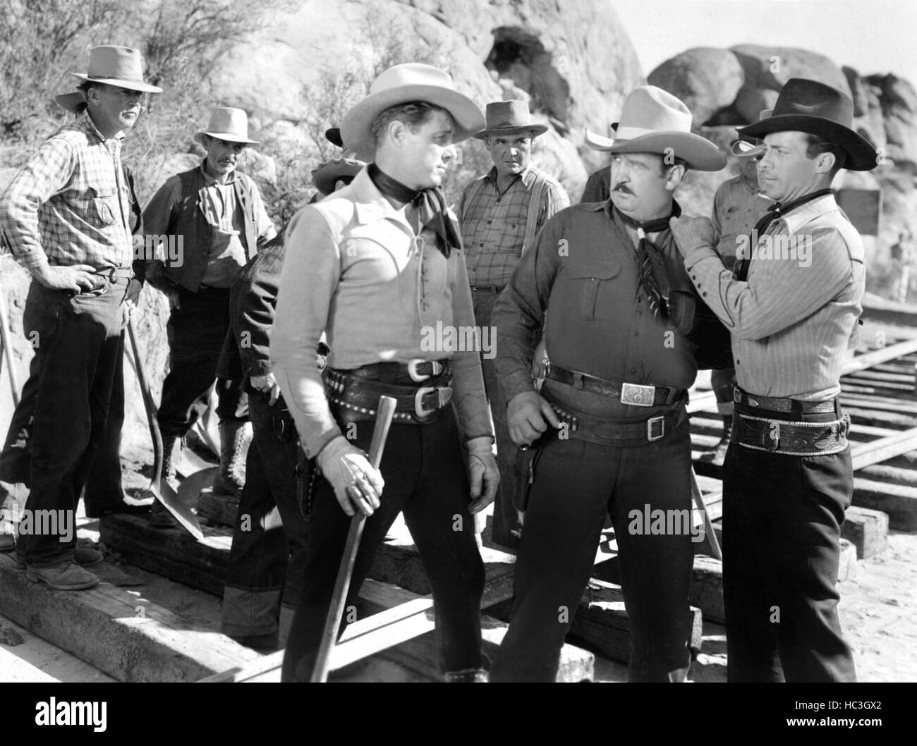 OVERLAND STAGECOACH, foreground left: Bob Livingston, 1942 Stock Photo ...