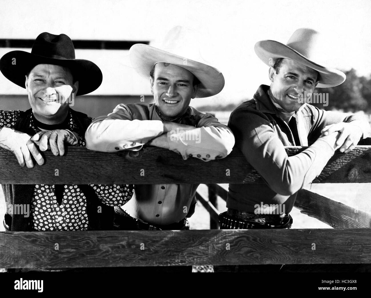 OVERLAND STAGE RAIDERS, from left, Max Terhune, John Wayne, Ray ...