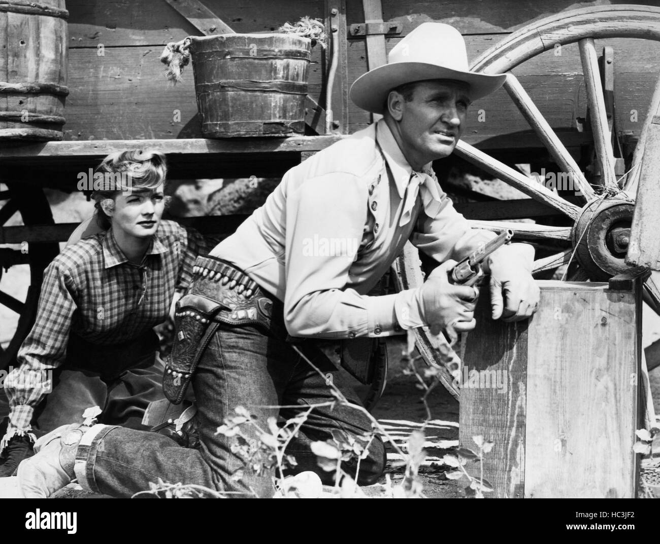 PACK TRAIN, from left: Gail Davis, Gene Autry, 1953 Stock Photo - Alamy