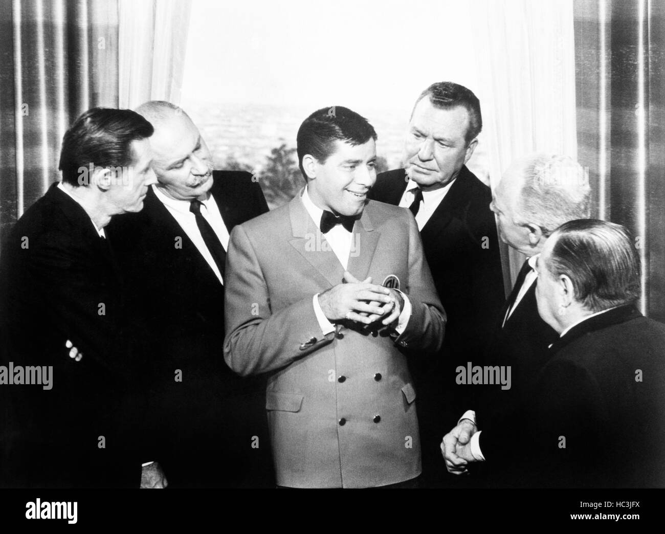 THE PATSY, from left: John Carradine, Keenan Wynn, Jerry Lewis, Phil ...