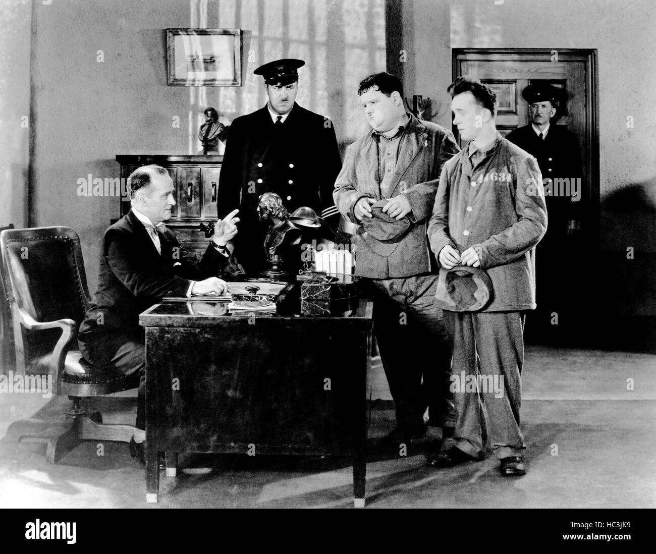PARDON US, from left, Wilfred Lucas, Tiny Sandford, Oliver Hardy, Stan ...