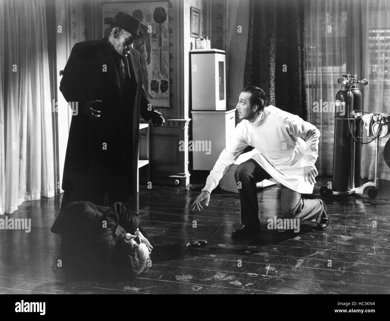 THE PEARL OF DEATH, from left: Rondo Hatton, Basil Rathbone, 1944 Stock ...