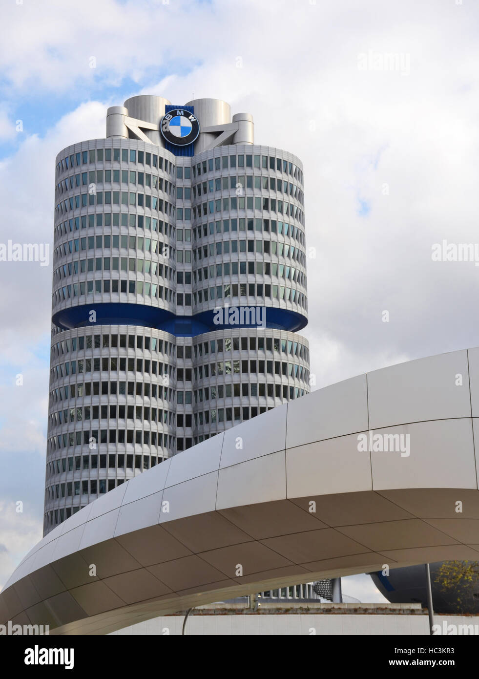 Munich, Germany - November 3, 2016: BMW four-cylinder tower in Munich ...