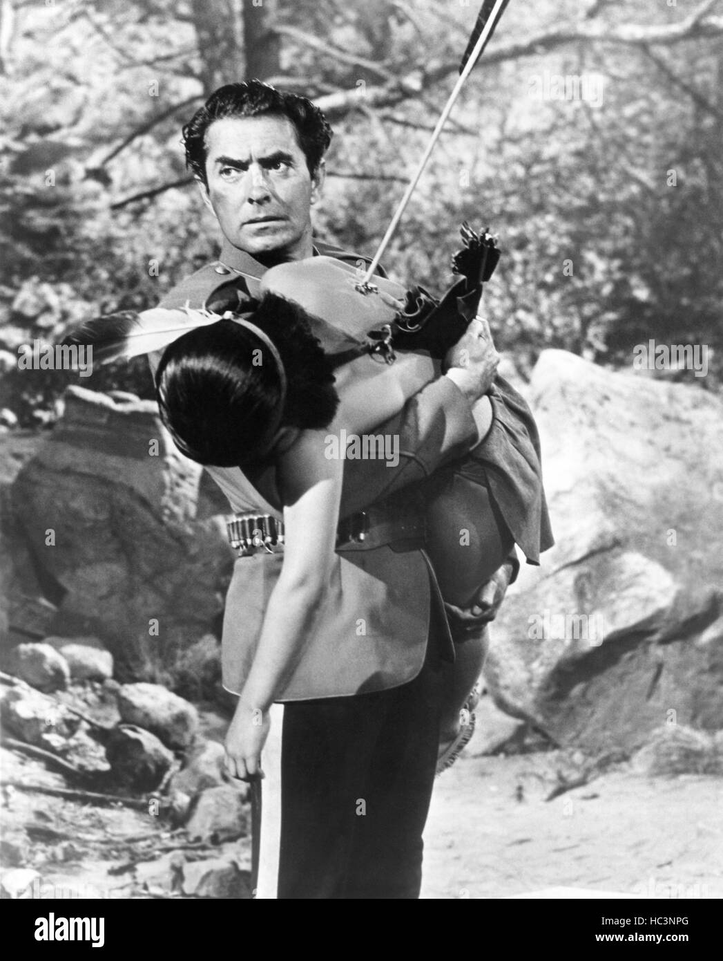 PONY SOLDIER, from left: Tyrone Power, Anthony Numkena, 1952. ©20th ...