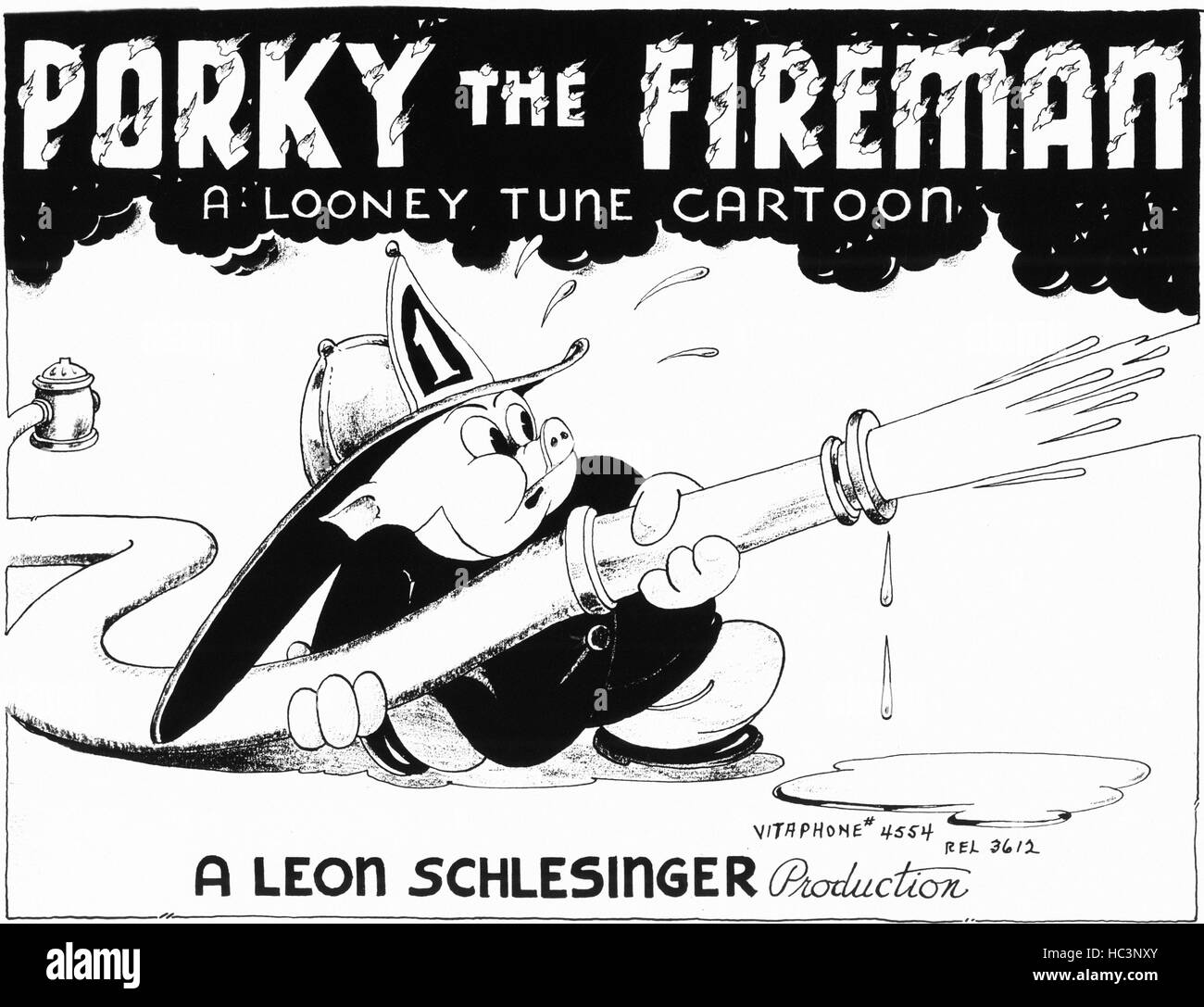 PORKY THE FIREMAN, US lobbycard, Porky Pig, 1938 Stock Photo - Alamy