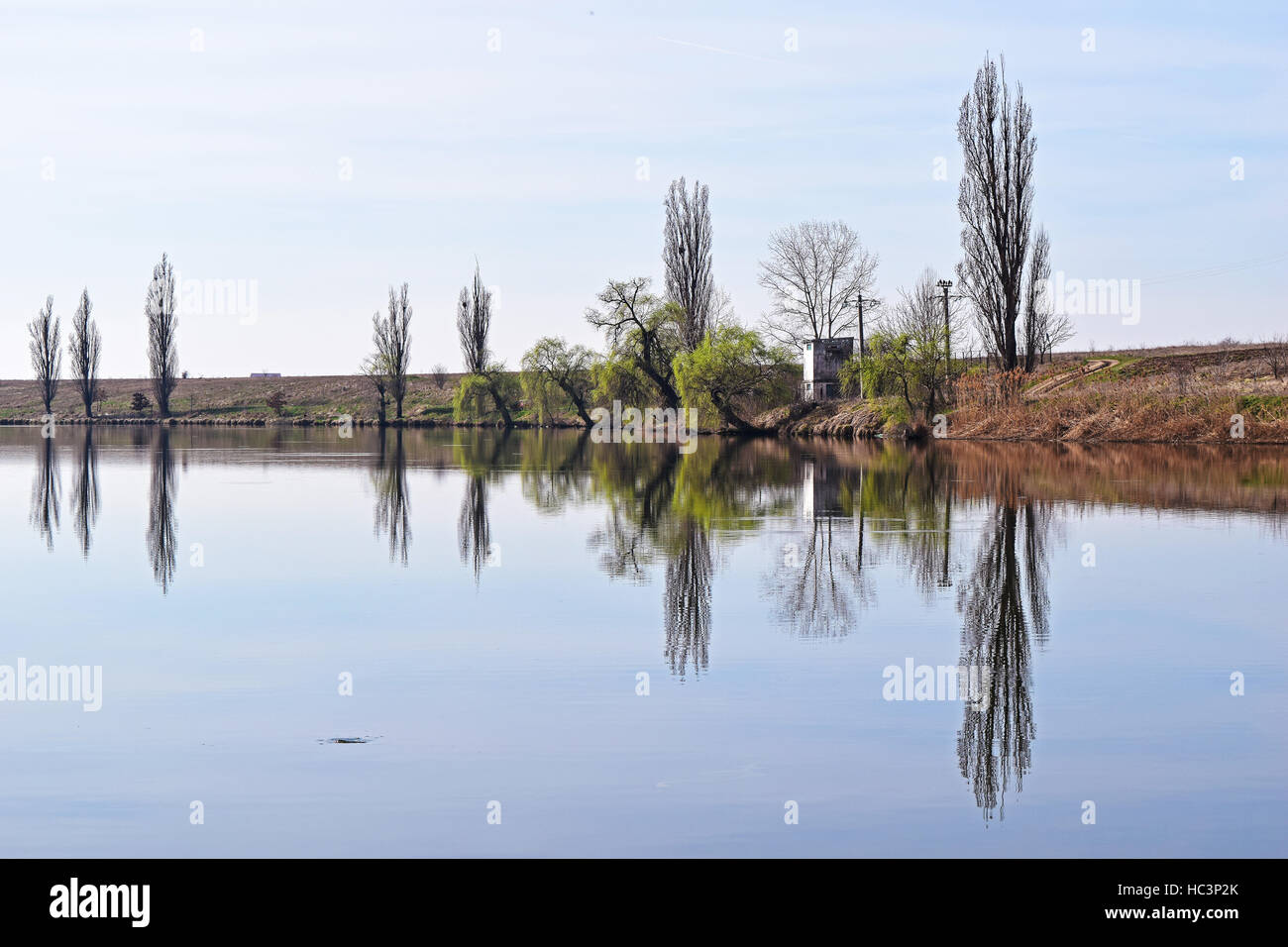 Perfect Water Reflection, Lake near Bucharest, Romania Stock Photo - Alamy
