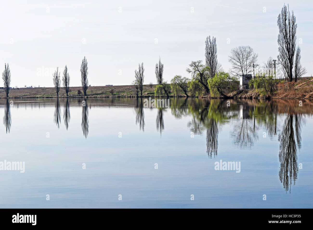 Perfect Water Reflection, Lake near Bucharest, Romania Stock Photo - Alamy