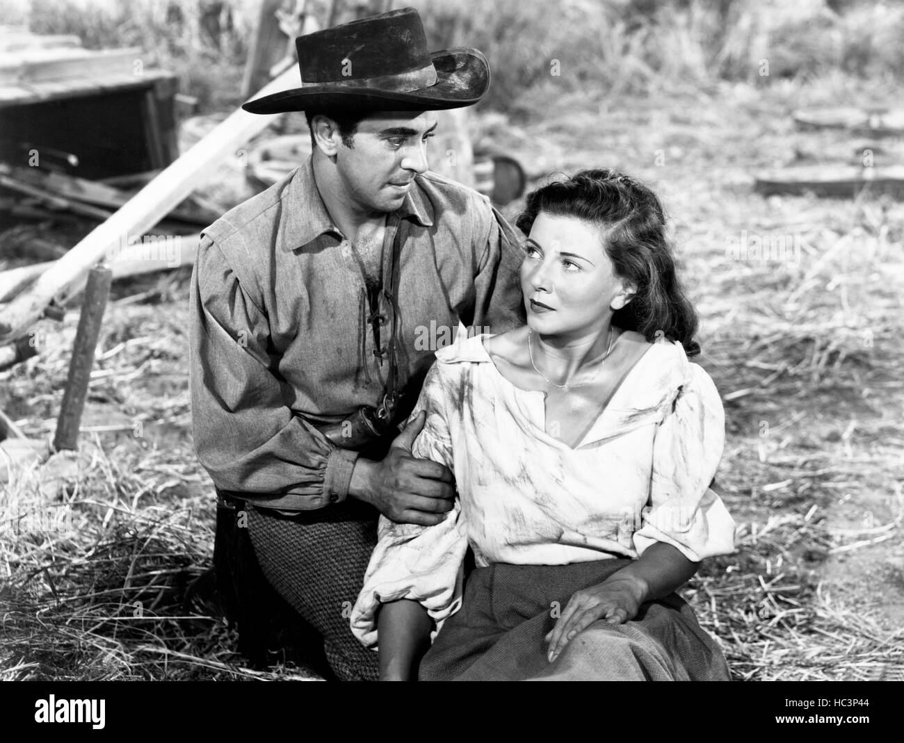 THE PRAIRIE, from left, Russ Vincent, Lenore Aubert, 1947 Stock Photo ...