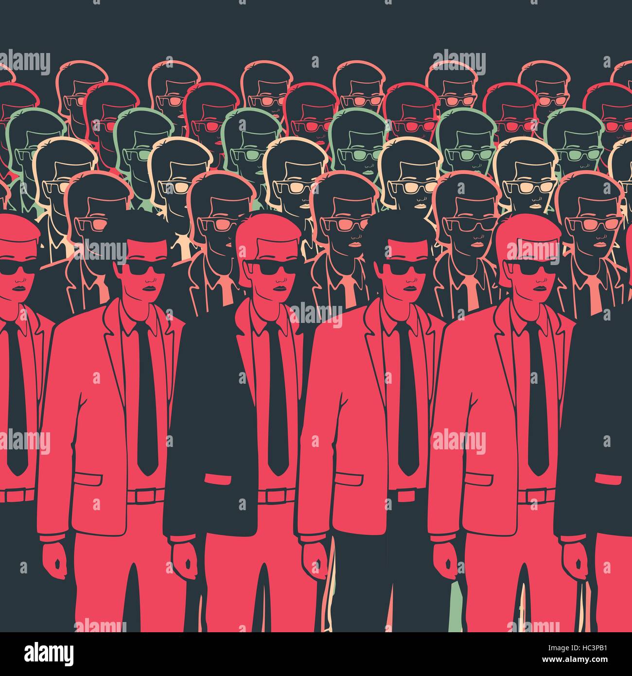 Clone Group businessman vector illustration Stock Vector Image & Art ...