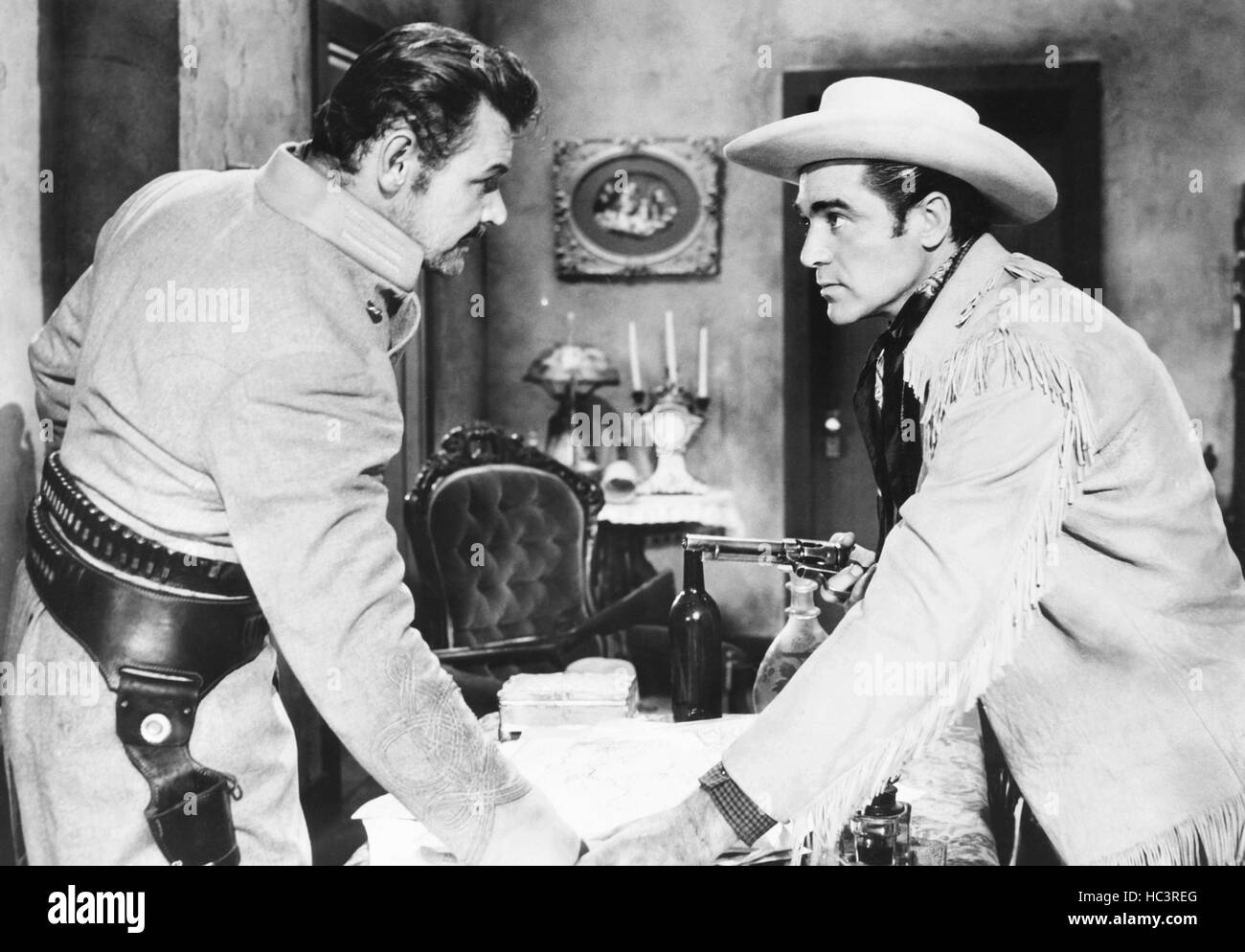 QUANTRILL'S RAIDERS, from left: Leo Gordon, Steve Cochran, 1958 Stock ...