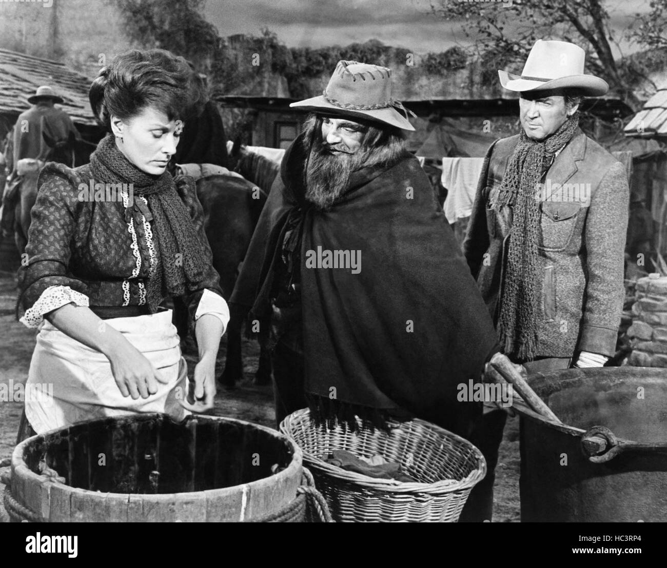 THE RARE BREED, from left: Maureen O'Hara, Brian Keith, James Stewart ...