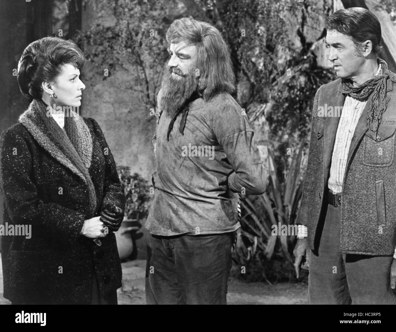 THE RARE BREED, from left: Maureen O'Hara, Brian Keith, James Stewart ...