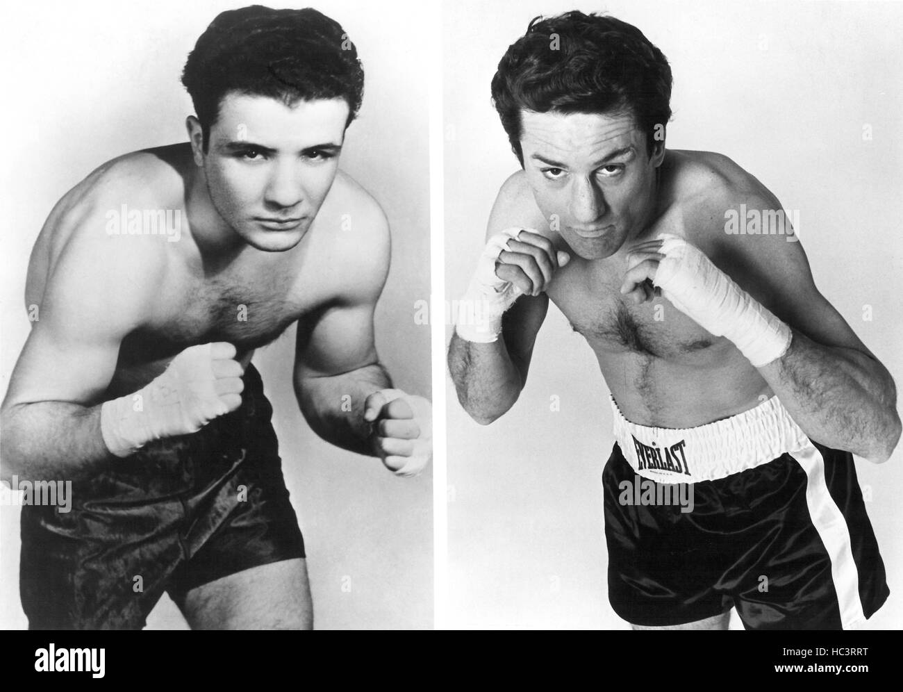 RAGING BULL, Jake LaMotta (L), Robert De Niro, portraying him (R), 1980 ...