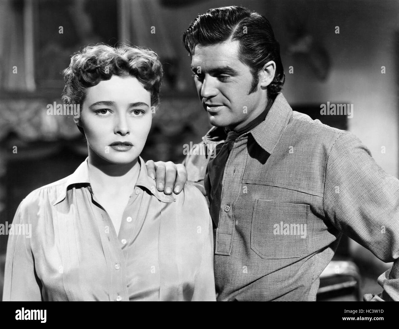 RATON PASS, from left, Patricia Neal, Steve Cochran, 1951 Stock Photo ...