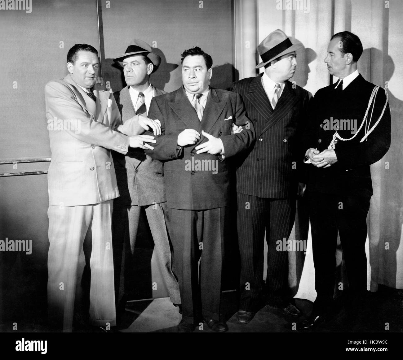 RADIO STARS ON PARADE, from left, Wally Brown, Max Wagner, Alan Carney ...