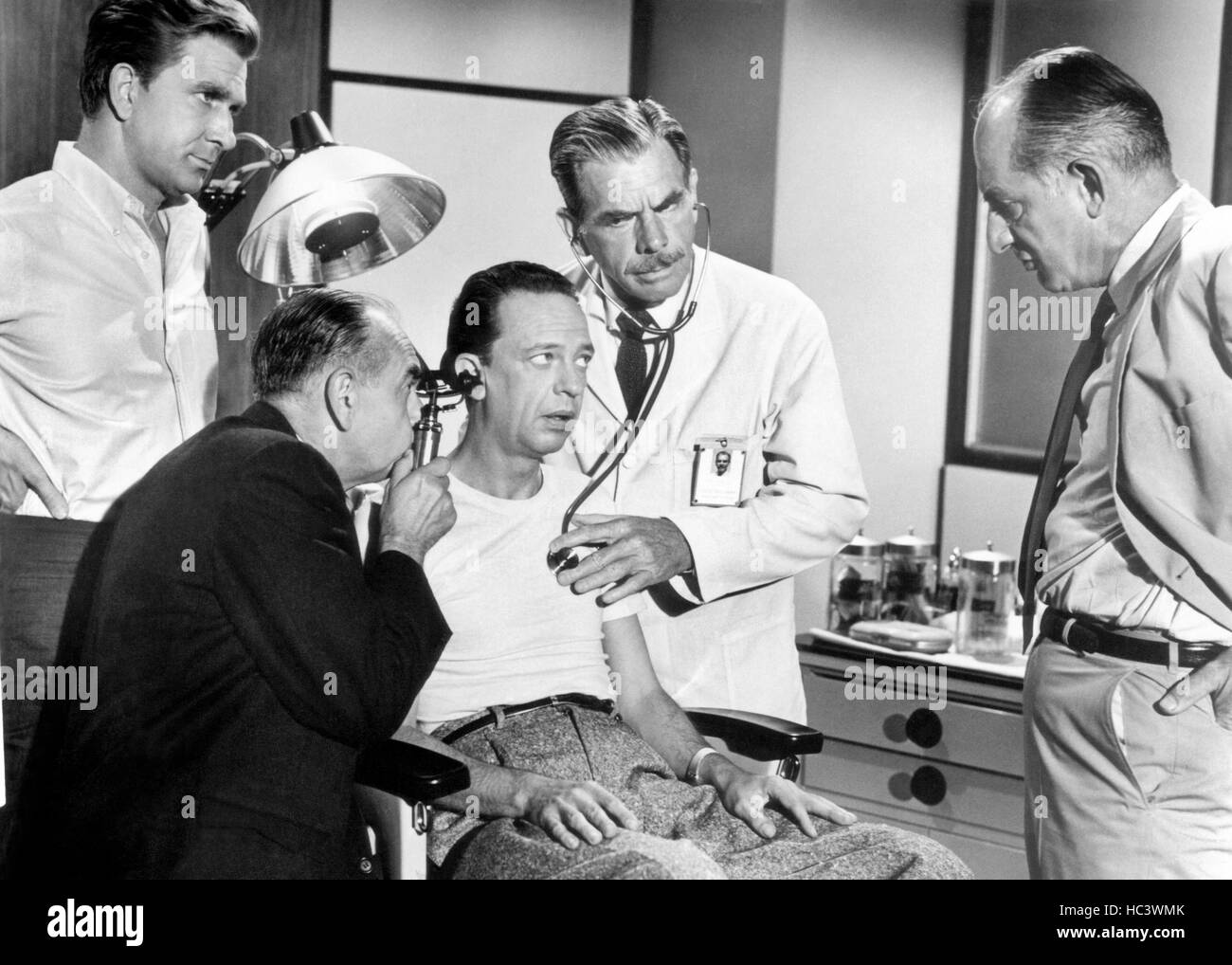 THE RELUCTANT ASTRONAUT, from left, Leslie Nielsen, Don Knotts, Nelson ...