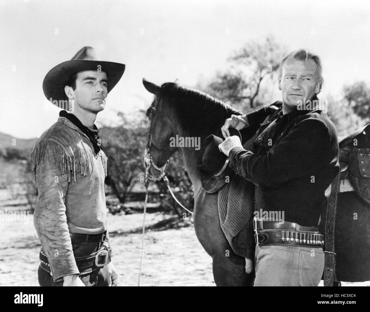 RED RIVER, Montgomery Clift, John Wayne, 1948 Stock Photo - Alamy