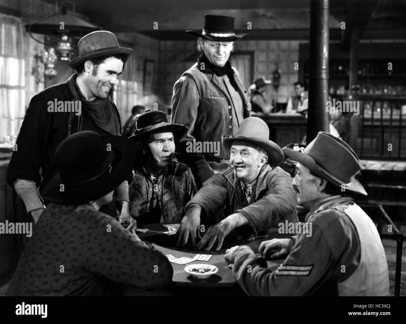 RED RIVER, from left: Ivan Parry, Noah Beery Jr, Chief Yowlachie, John ...