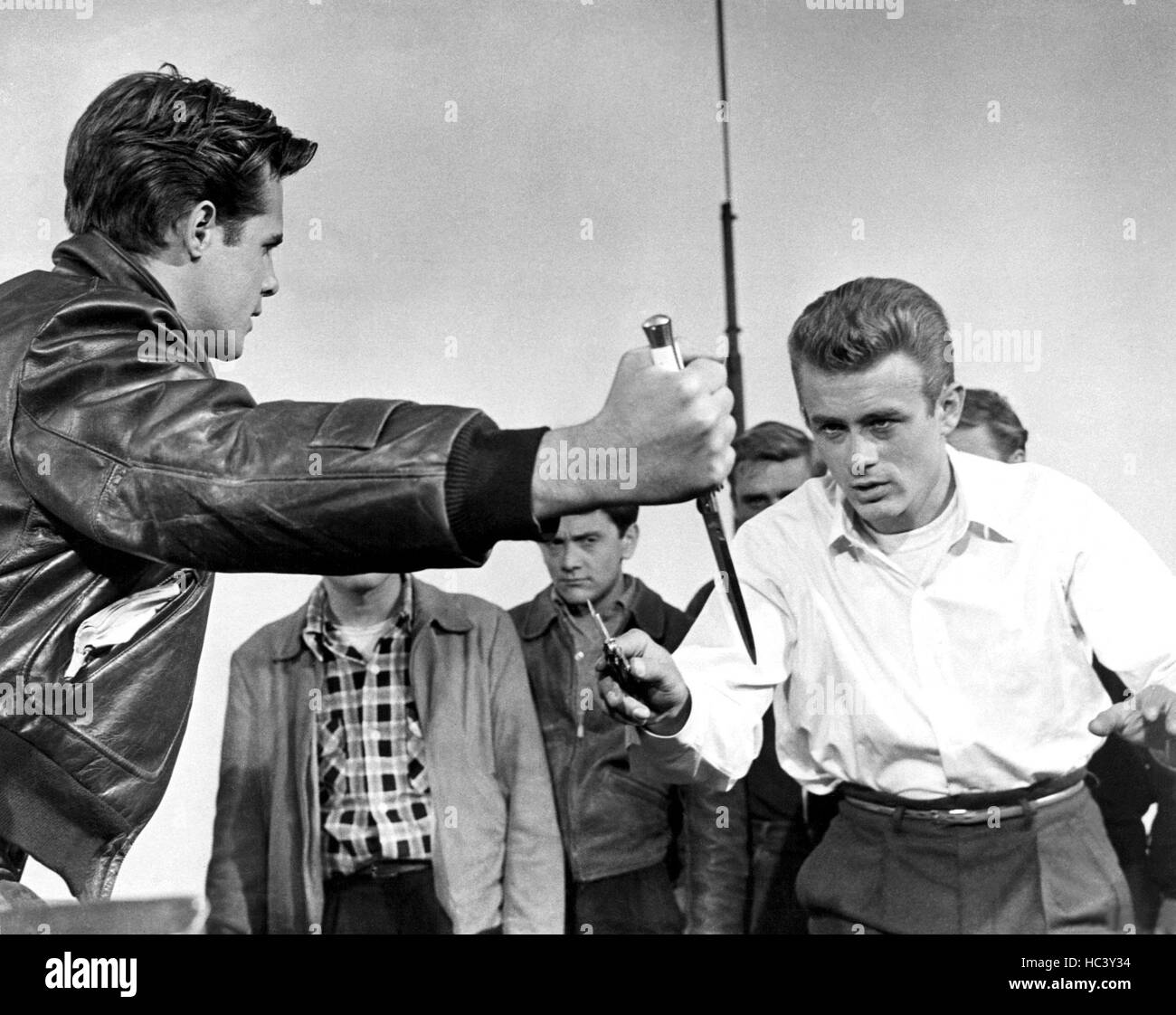 REBEL WITHOUT A CAUSE, James Dean in knife fight, 1955 Stock Photo - Alamy
