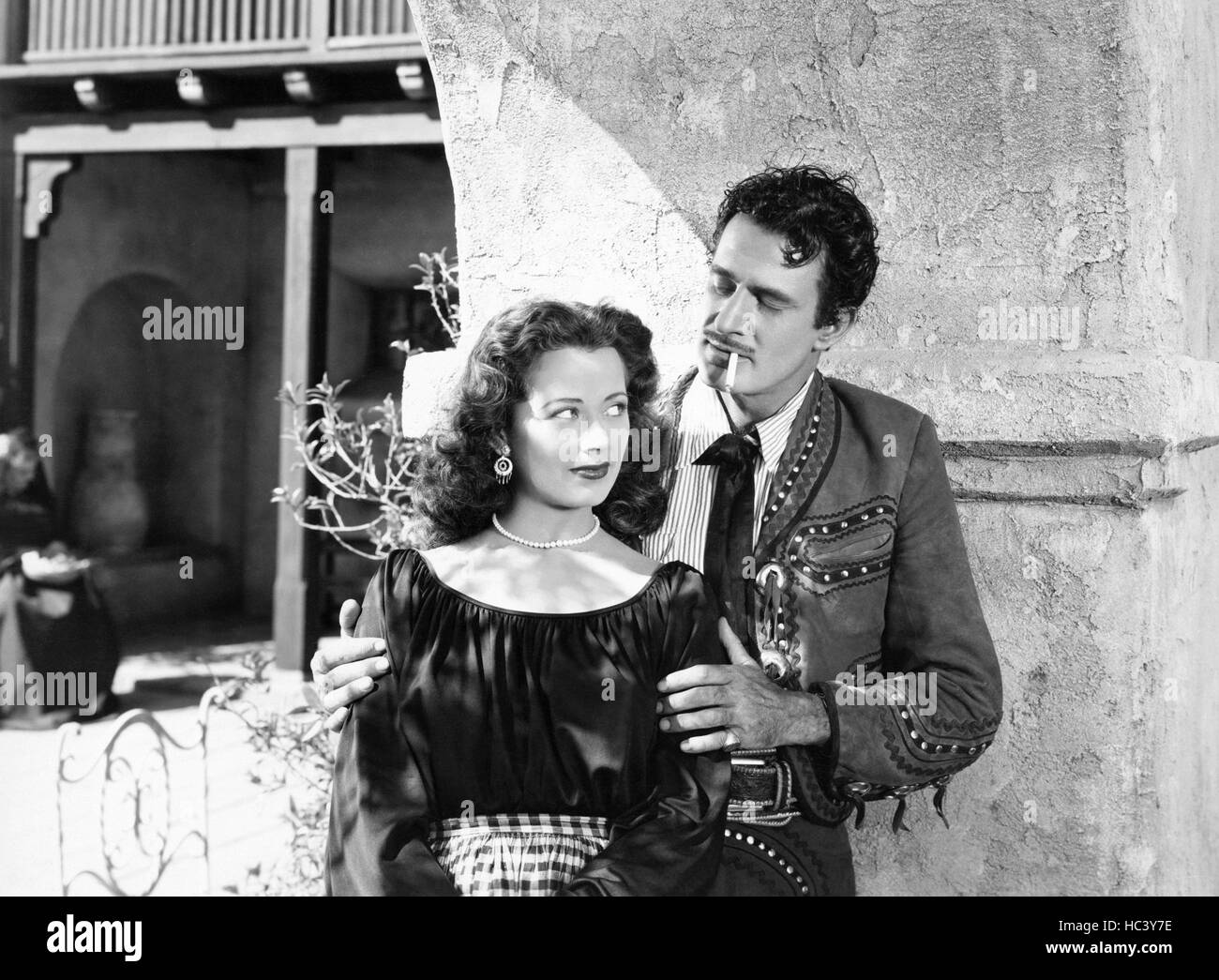 RIDING THE CALIFORNIA TRAIL, from left: Inez Cooper, Gilbert Roland ...