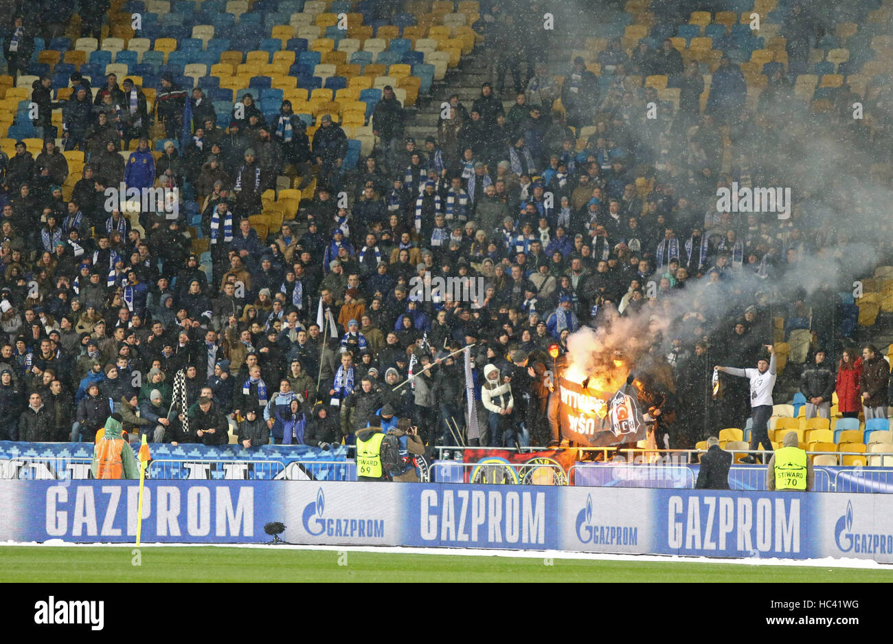 Kiev, Ukraine. 6th December, 2016. FC Dynamo Kyiv ultra supporters ...
