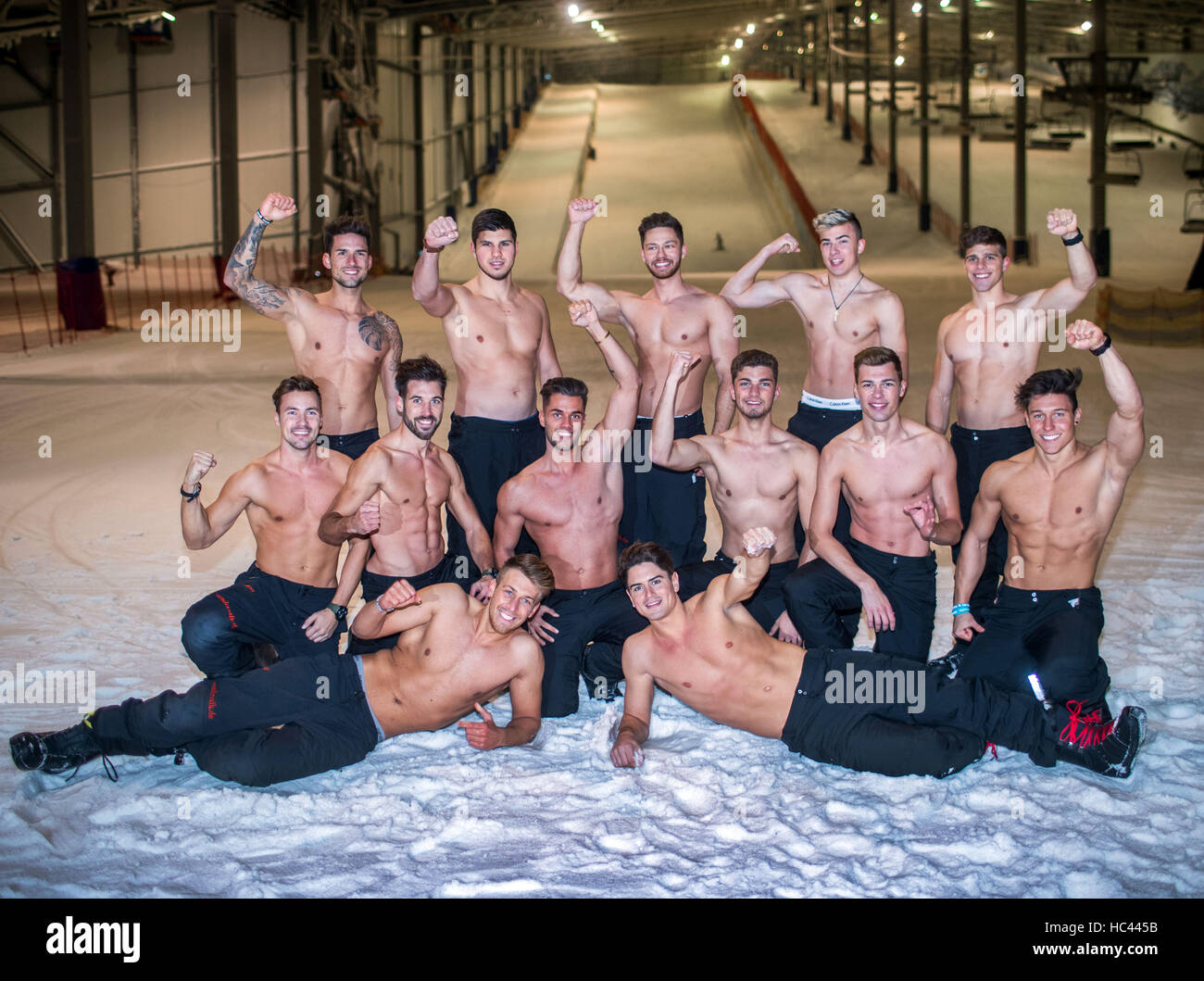 The participating candidates of the Mister Germany 2017 election pose ...