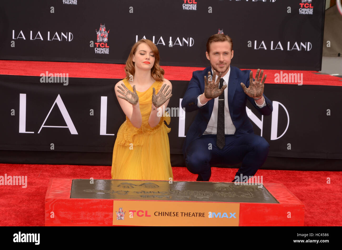 Hollywood, Ca. 7th Dec, 2016. Emma Stone and Ryan Gosling at the Emma ...