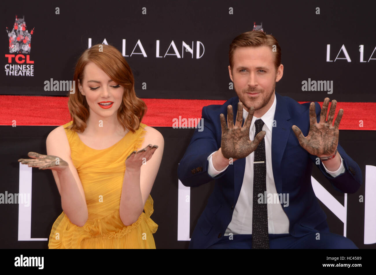 Hollywood, Ca. 7th Dec, 2016. Emma Stone and Ryan Gosling at the Emma ...