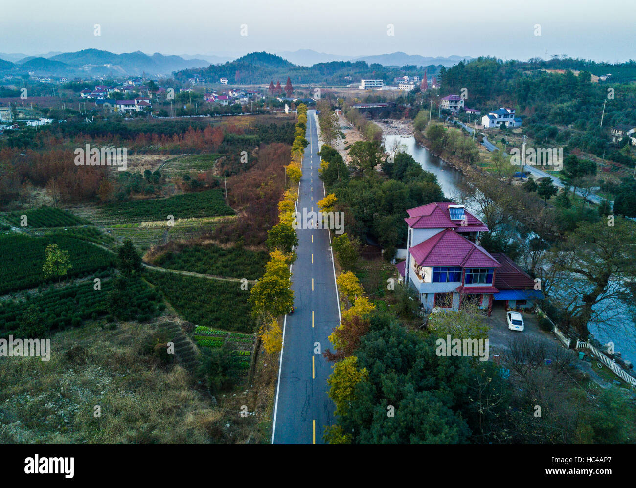 Anji. 8th Dec, 2016. Photo taken on Dec. 8, 2016 shows an aerial view ...